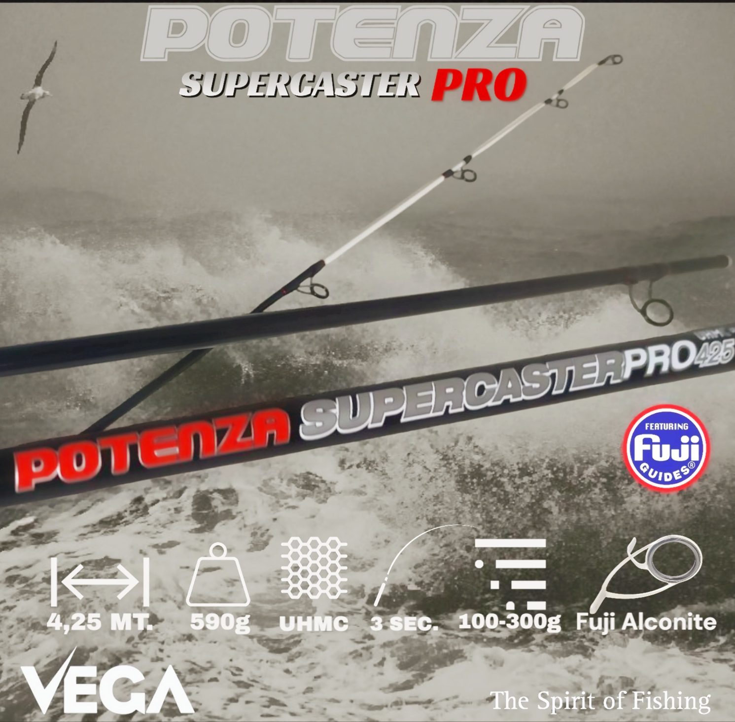 Vega Potenza Supercaster Pro 4.25mt HY - Pesca Barrento