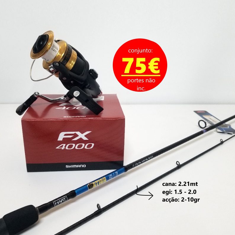 Conjunto eging Hart Nation Egi 73L t + Shimano FX 4000 - Pesca Barrento